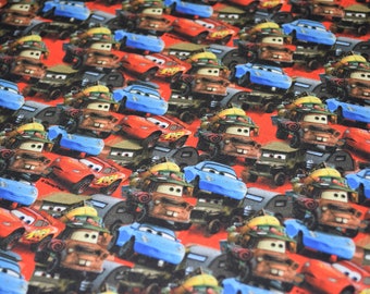 Cars Pixar Fabric | Etsy UK