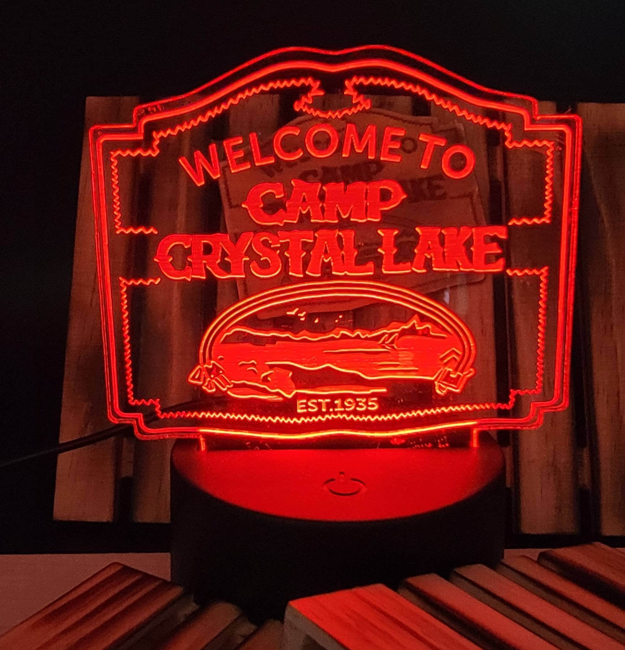 Camp Crystal Lake Style Sign Edge Lit Acrylic 3D - Etsy