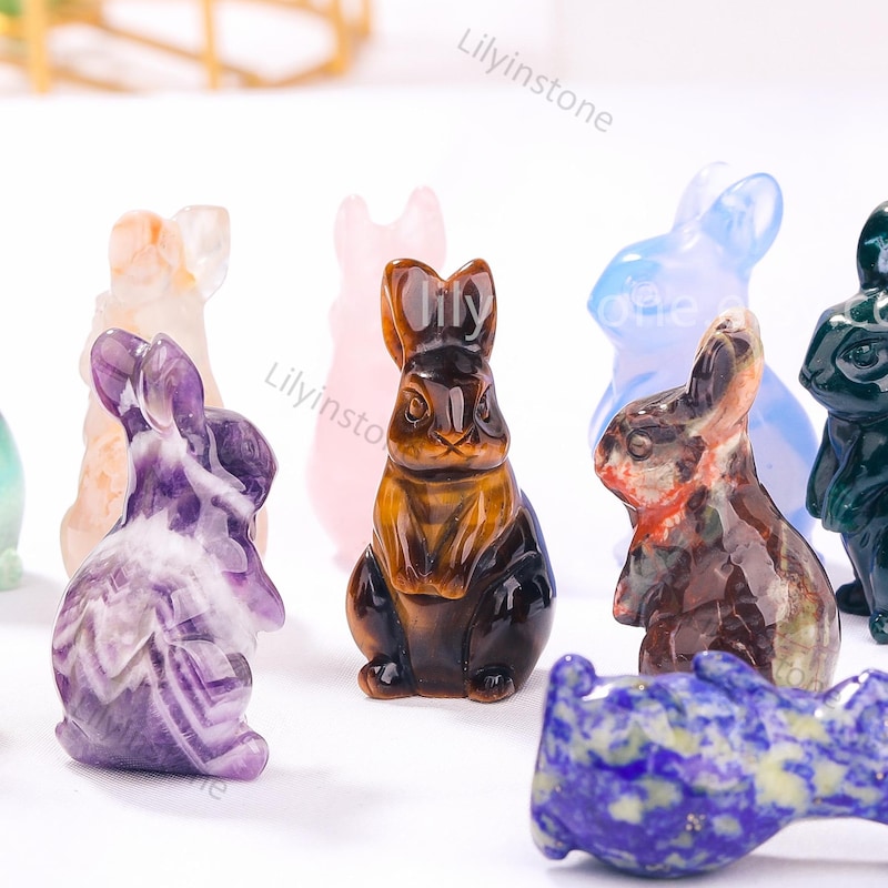 Rabbit Crystal Figurine - Etsy