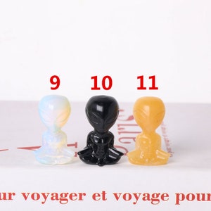 Hand Carved Gemstone ET Aliens Figurine ,crystal Quartz Meditation ...