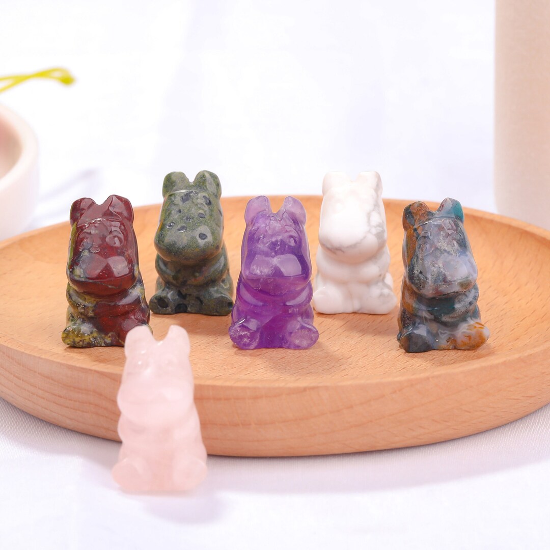 1inch Mini Quartz Crystal Bear Figurine, Crystal Bear, Carved Animal ...