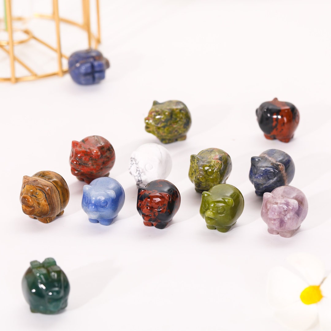 1 Inch, Mini Crystal Pig Figurine, Quartz Animal Decor ,crystal Carved ...