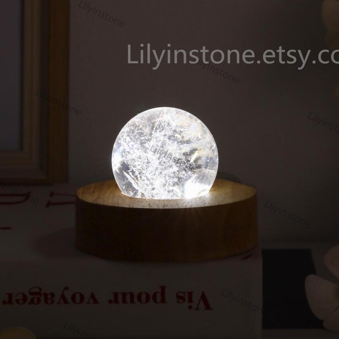 Natural White Crystal Ball Lamps,crystal Ball, Minimalism,gemstone ...