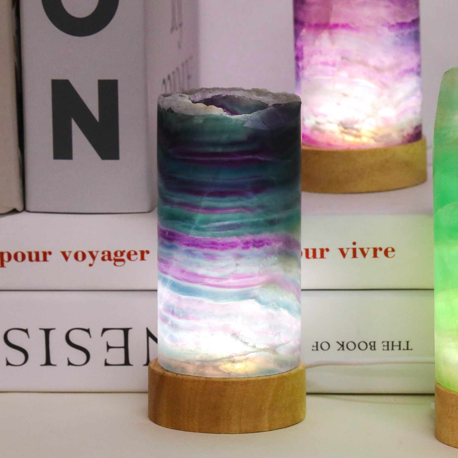 Rainbow Fluorite Craft Lamp Decorrainbow Lamp Home Decor - Etsy