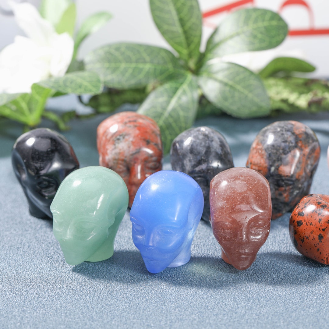 1.5 Inches Crystal Alien Skull Head Carving,stone Women Skull Decor ...