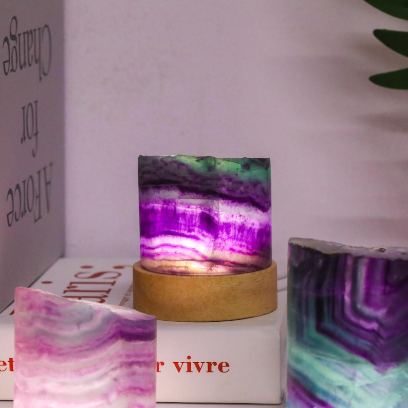 Rainbow Fluorite Craft Lamp Decorrainbow Lamp Home Decor - Etsy