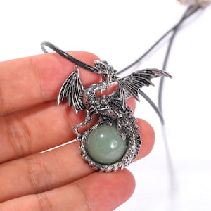 Dragon Necklace,quartz Crystal Dragon Necklace,vintage Necklace ,flying ...