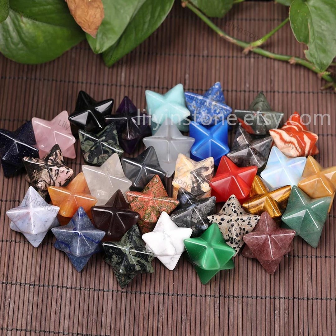 Gemstone Eight Star Decor, Healing Crystal Stone Point Stars Chakra ...