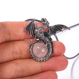 Dragon Necklace,quartz Crystal Dragon Necklace,vintage Necklace ,flying ...