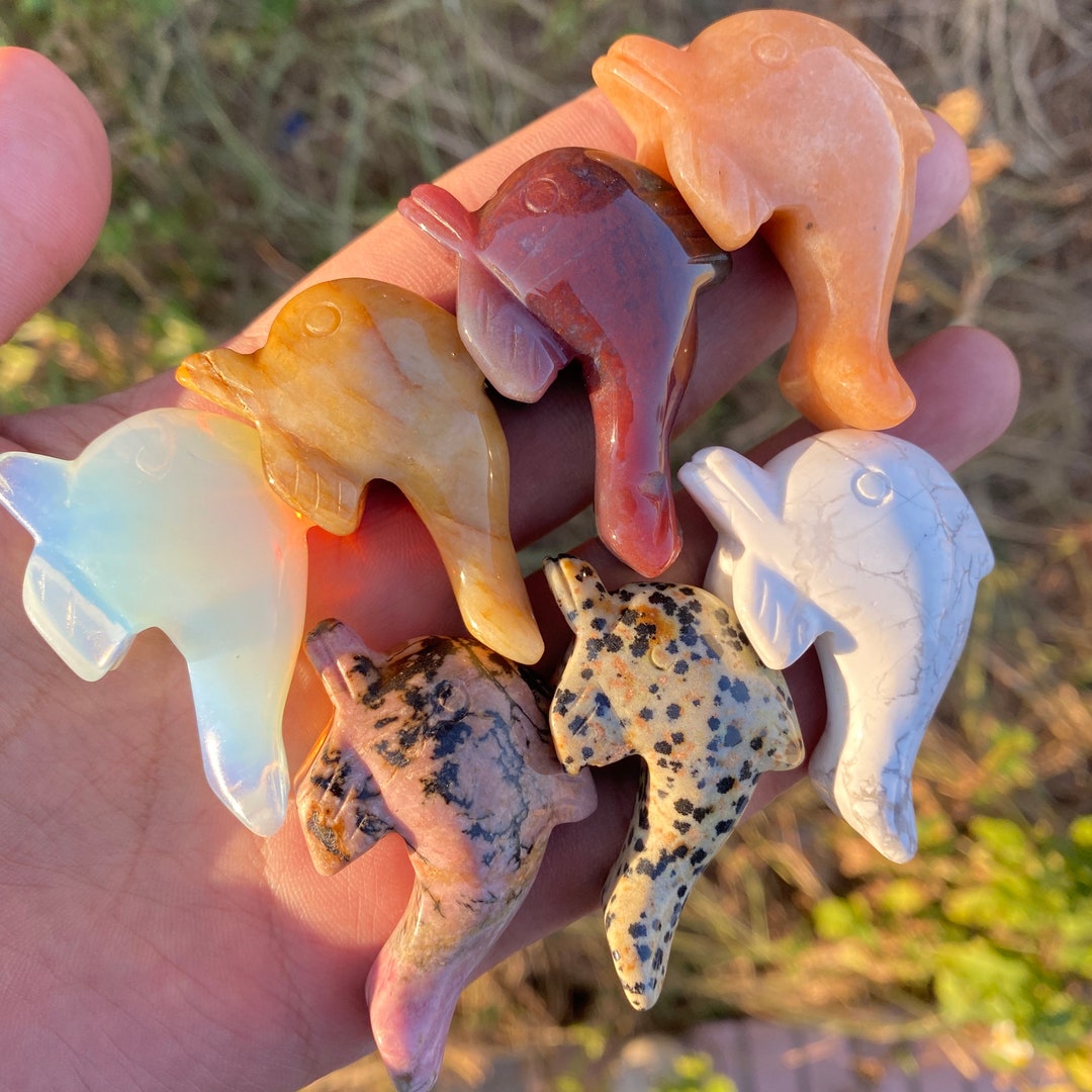 Gemstone Crystal Dolphin Decor ,quartz Crystal Sculpture, Crystal ...