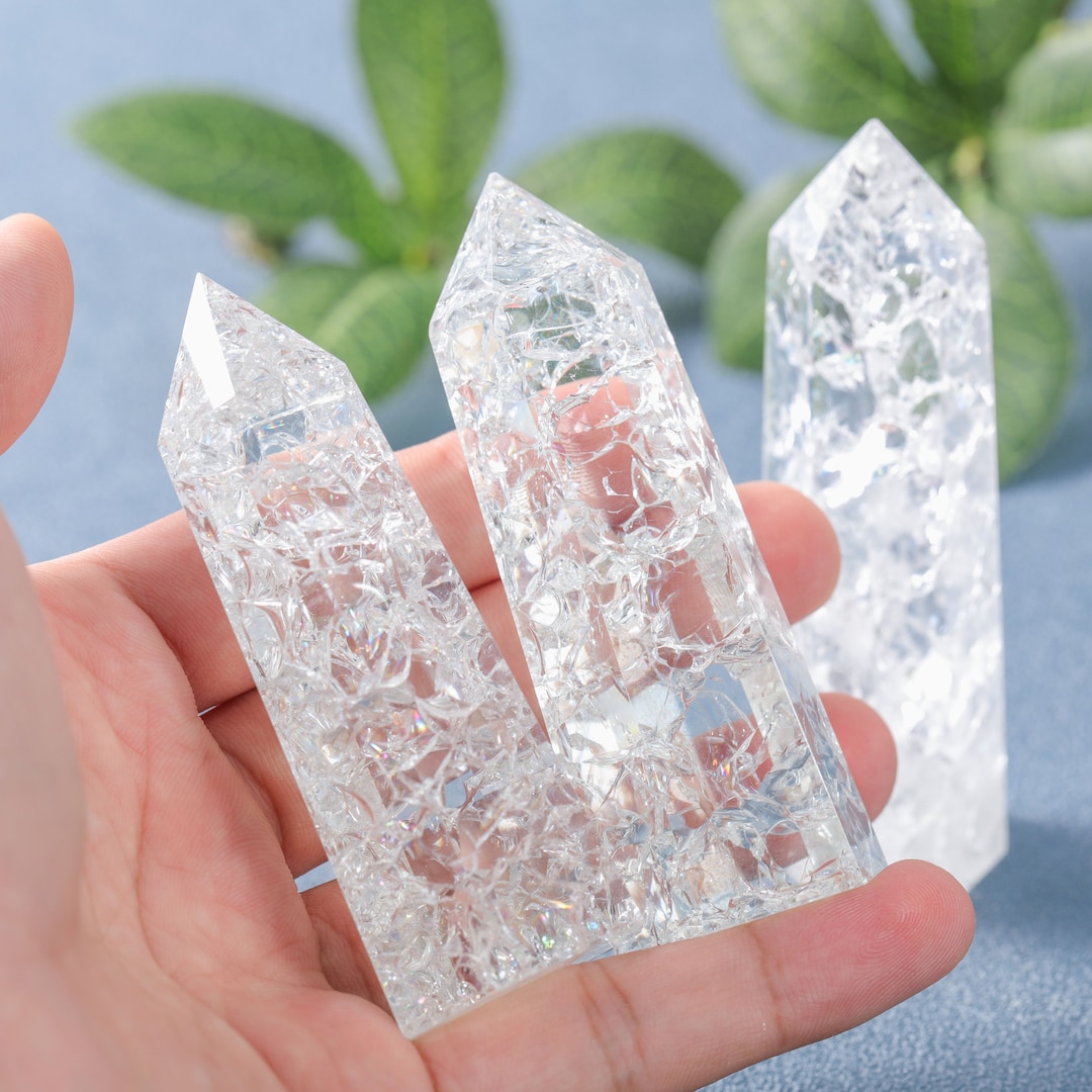 3-4 Inches ,clear Crystal Glass Tower, Rainbow Crystal Glass Point ...