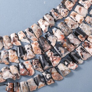 Irregular Black Flower Agate Slab Beads ,polished Black Sakura Agate ...