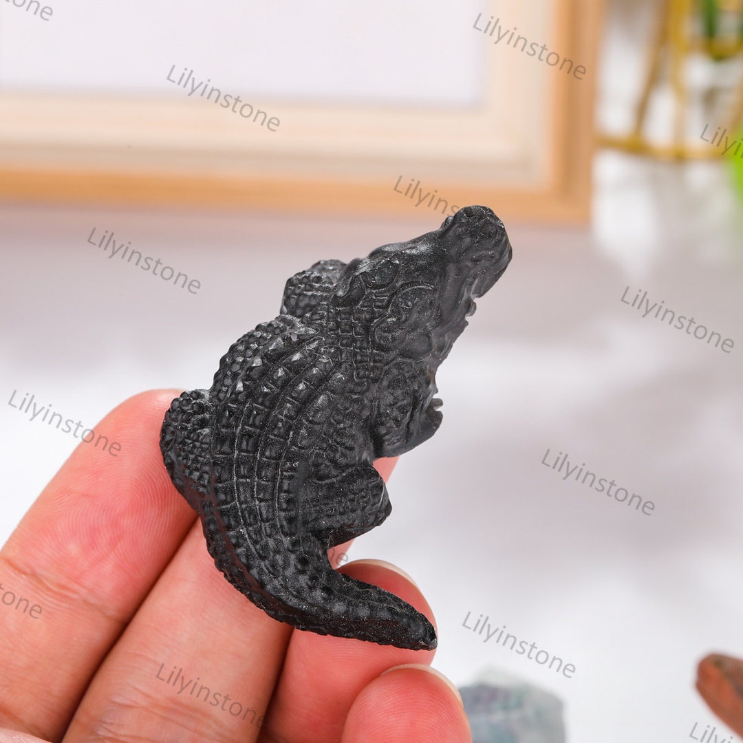 Mini Crocodile Sculpture Quartz Crystal , Furniture Furnishing Articles ...