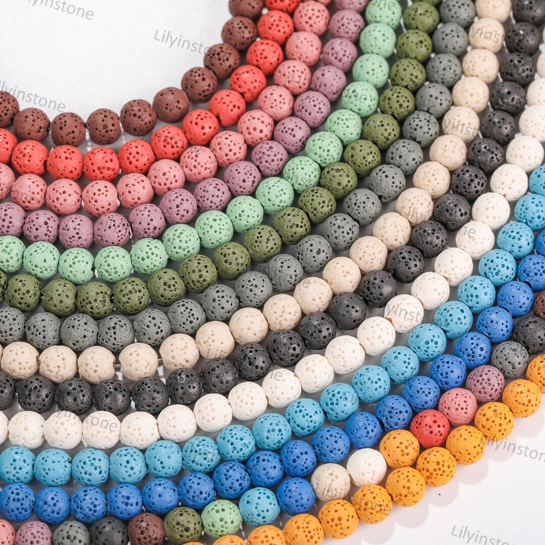 Lava Stone Volcanic Rock Round Loose Beads Healing Energy Chakra ...