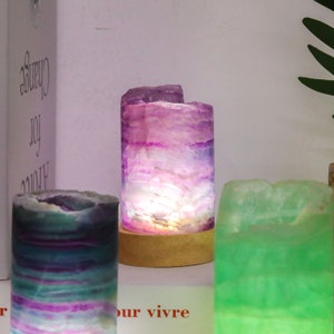 Rainbow Fluorite Craft Lamp Decor,rainbow Lamp, Home Decor, Quartz ...