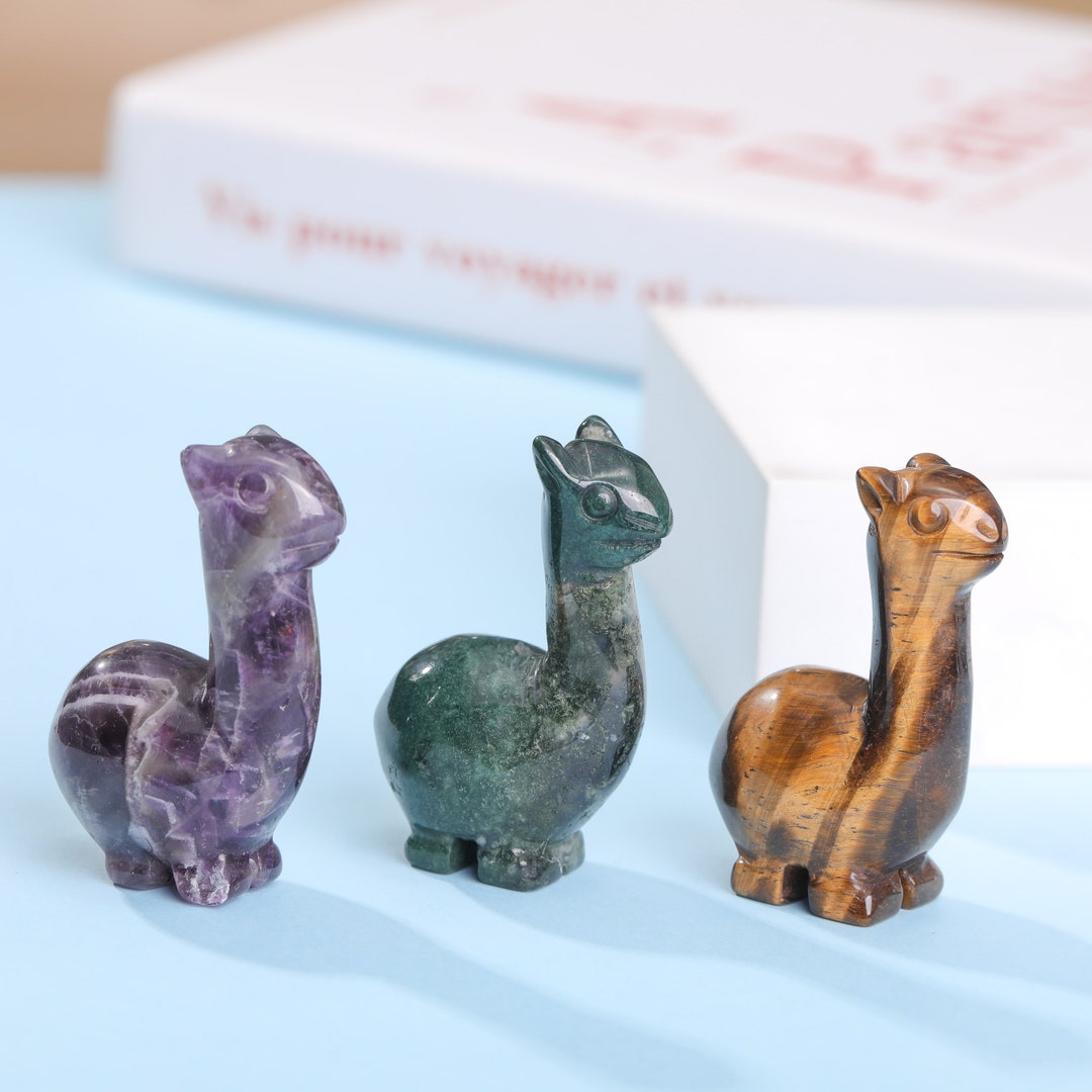 1.5 Quartz Carved Alpaca crystal Llama crystal Animal - Etsy