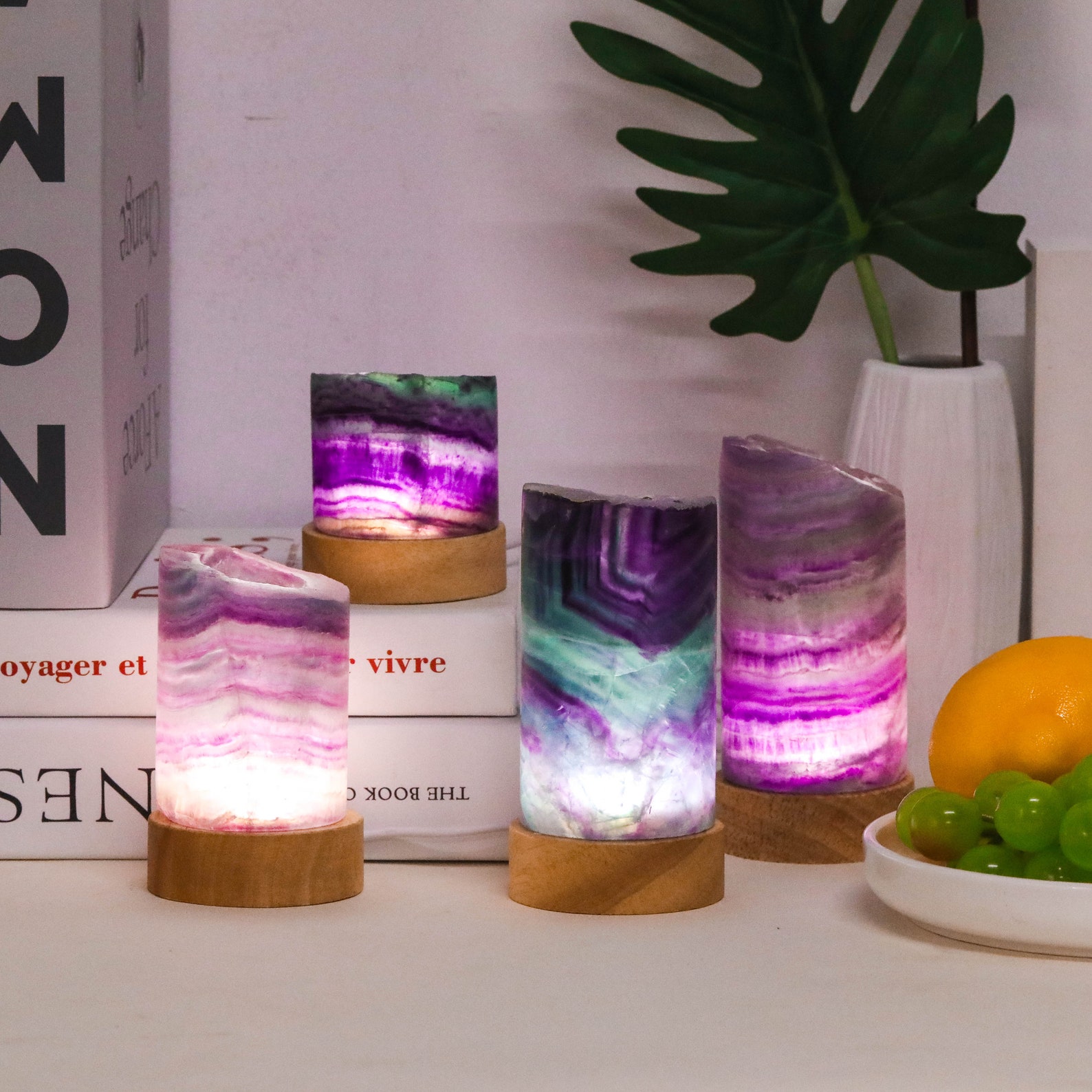 Rainbow Fluorite Craft Lamp Decorrainbow Lamp Home Decor - Etsy