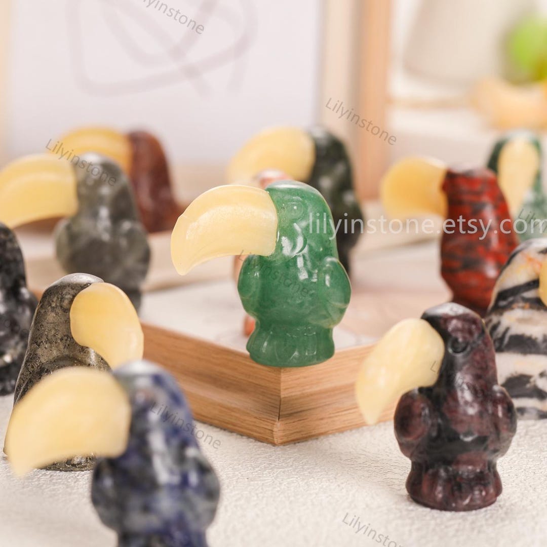 Crystal Toucan Figurine ,home Decor ,natural Gemstone Figurine ...