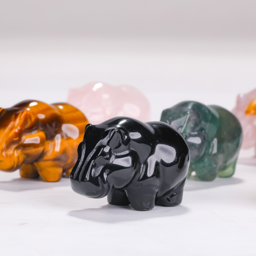 1.4 Inch ,quartz Hippo Figurine,home Decor ,healing Crystal, Crystal ...
