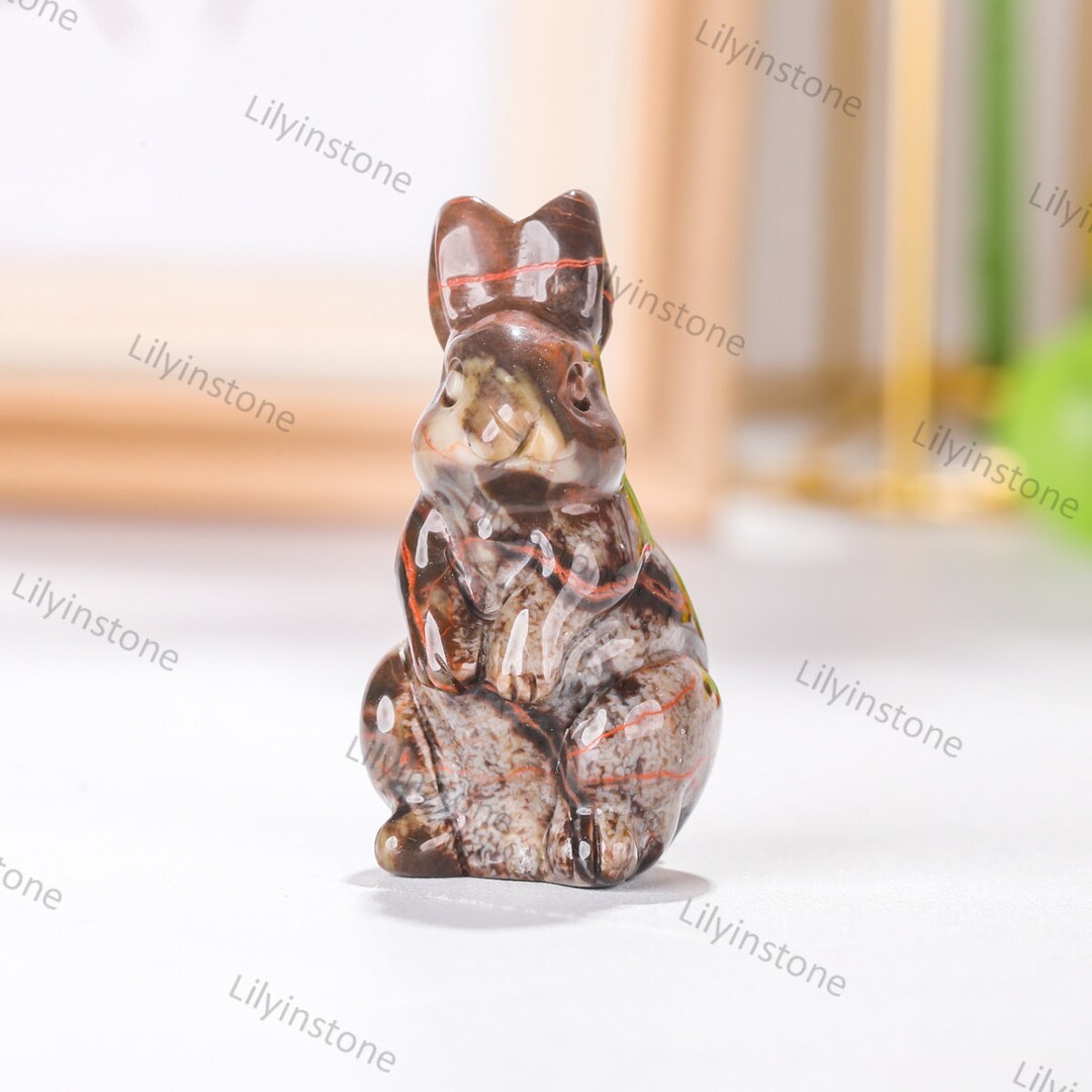 Crystal Quartz Rabbit Statues,rainbow Fluorite Ocean Jasper Rabbit,1.3 ...