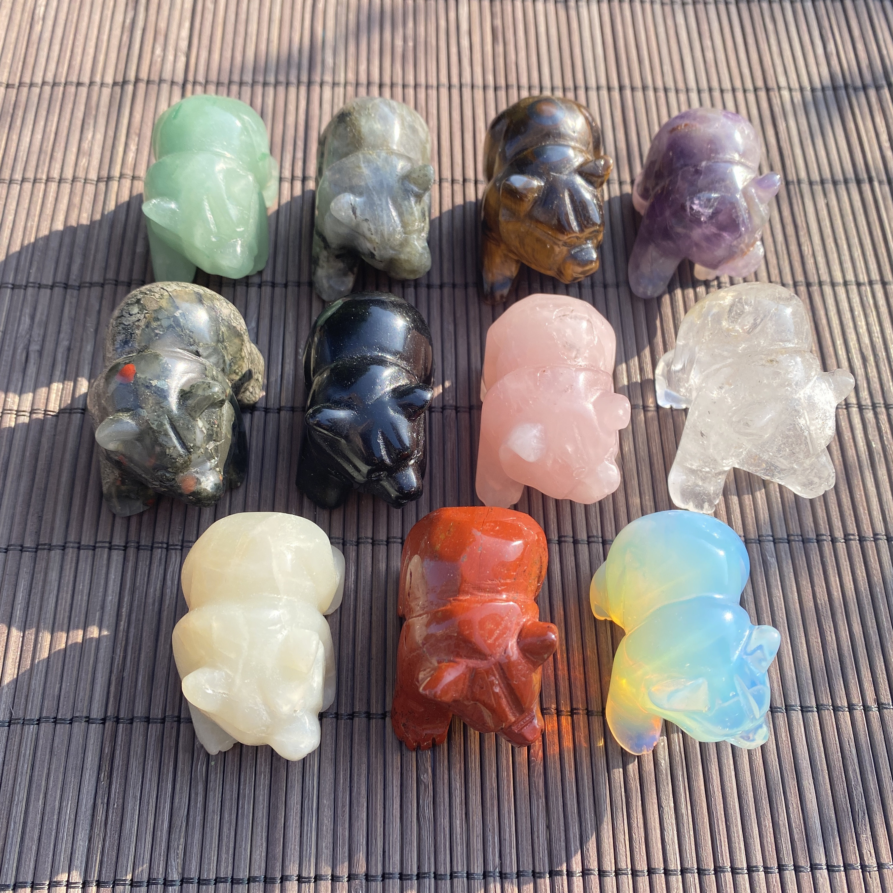Mini Crystal Carved Bearnatural Gemstone Bear - Etsy