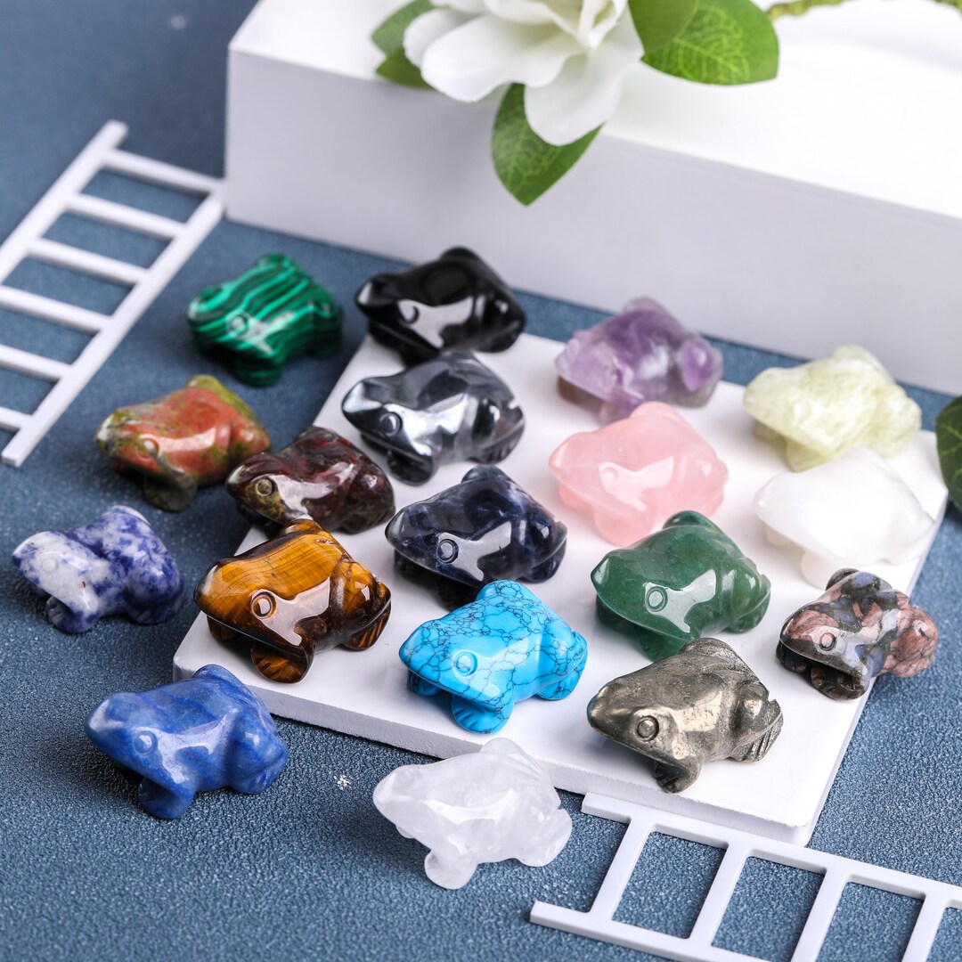 Mini Crystal Frog Statue Hand Carved Gemstone Frog Figurine - Etsy