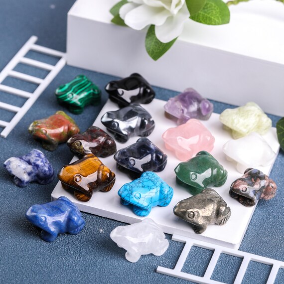 Mini Crystal Frog Statue Hand Carved Gemstone Frog Figurine - Etsy