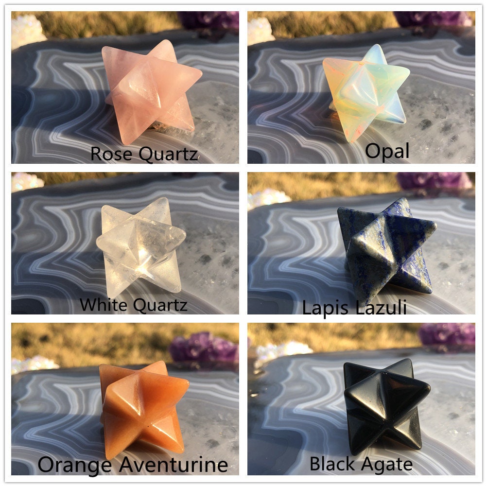 Gemstone Eight Star Decor Healing Crystal Stone Point Stars | Etsy
