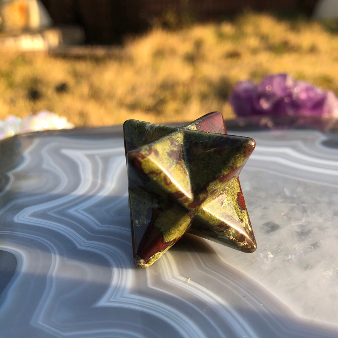 Gemstone Eight Star Decor Healing Crystal Stone Point Stars | Etsy