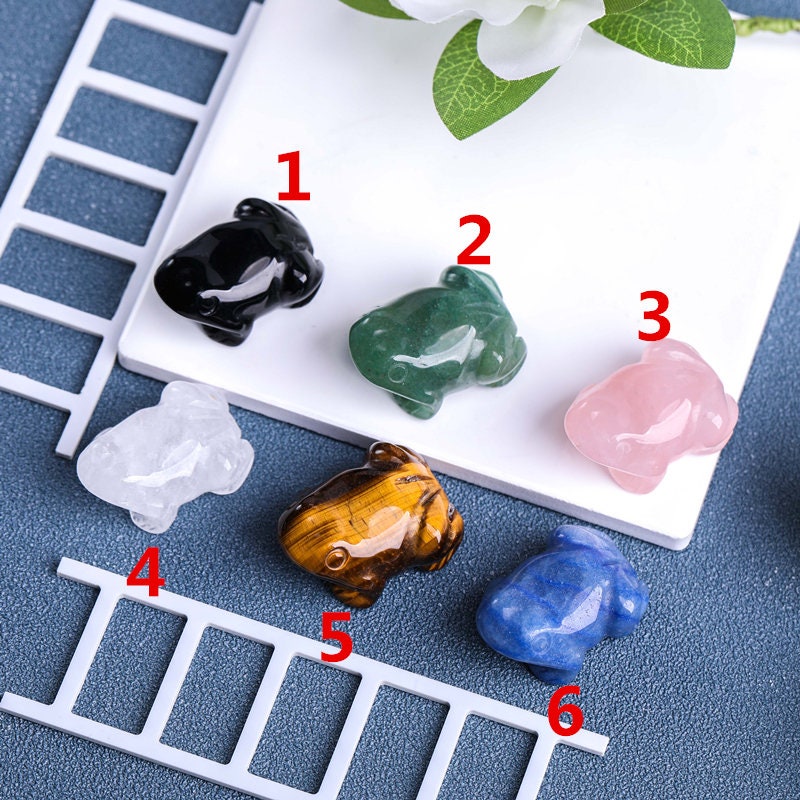 Mini Crystal Frog Statue Hand Carved Gemstone Frog Figurine - Etsy