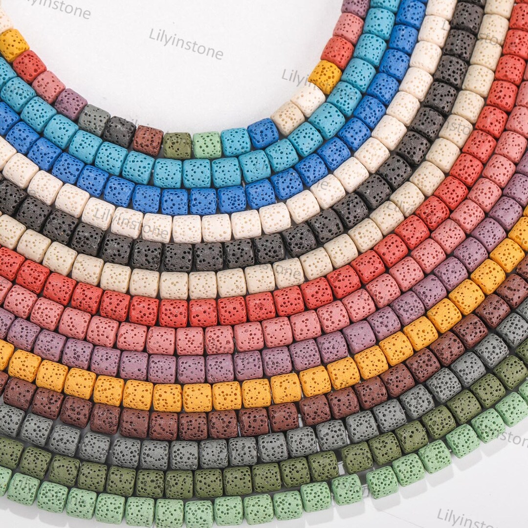 Cylinder Lava Stone Volcanic Rock Loose Beads Healing Energy Chakra ...