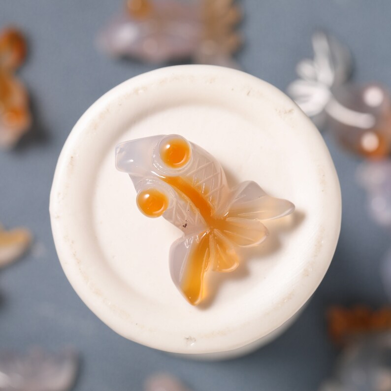 Goldfish Agate Figurinehand Carving Crystal Koi Fish - Etsy
