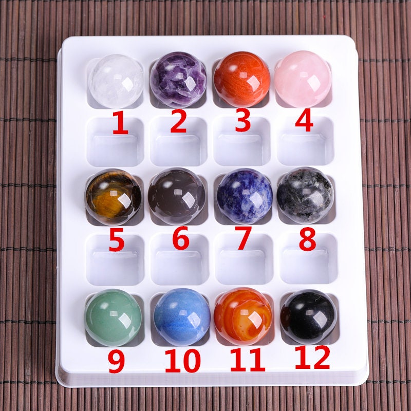 25mm Crystal Ball, Gemstone Sphere, Polished Crystal Marble, Small ...