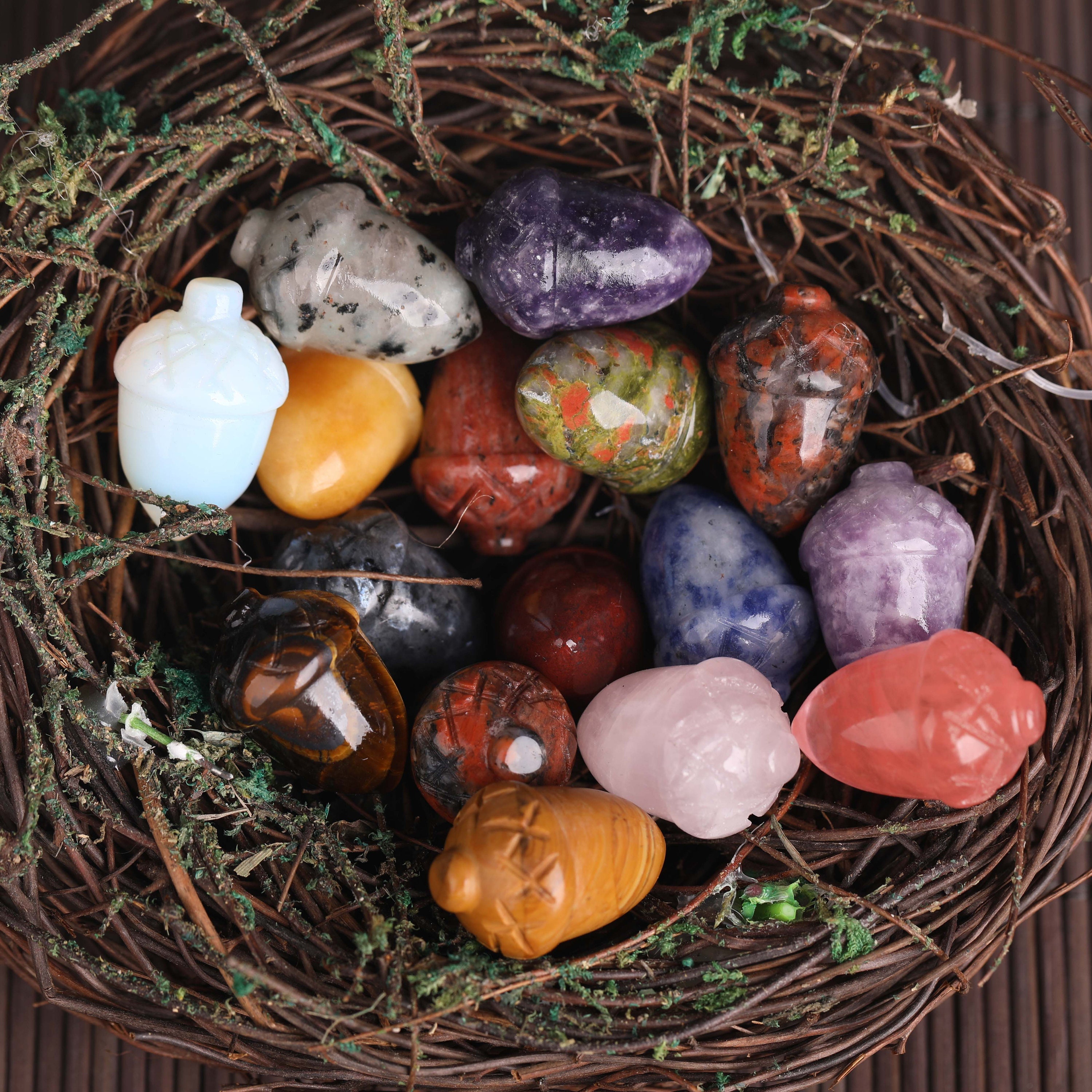 Hand Carved Gemstone Acornhand Carved Quartz Acorncrystal - Etsy