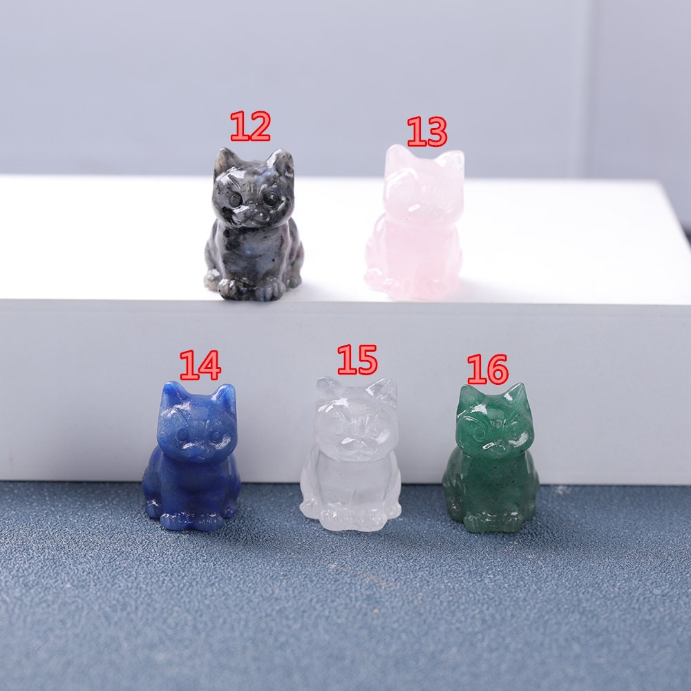 Sodalite Cat Obsidian Cat natural Quartz Hand Carved Mini - Etsy