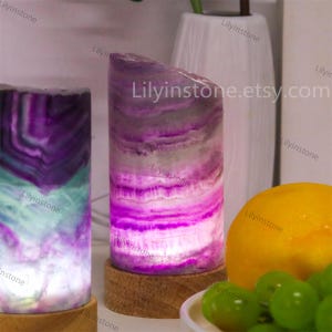 Rainbow Fluorite Craft Lamp Decor,rainbow Lamp, Home Decor, Quartz ...
