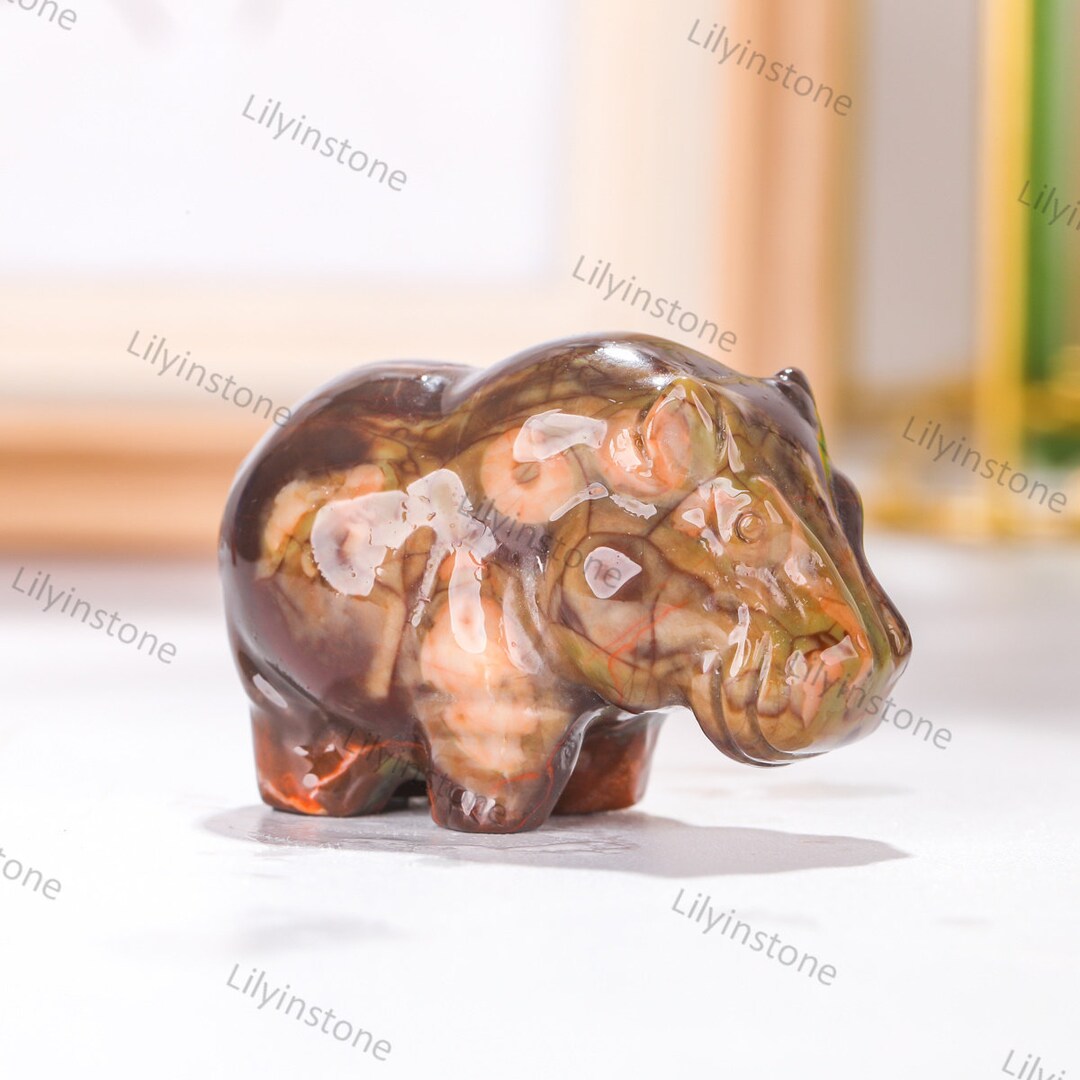 1.4 Inch ,quartz Hippo Figurine,home Decor ,healing Crystal, Crystal ...