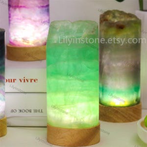 Rainbow Fluorite Craft Lamp Decor,rainbow Lamp, Home Decor, Quartz ...