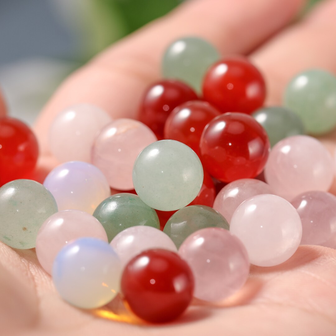 10pcs,10mm Crystal Sphere,gemstone Round Beads,polished Crystal Marble ...