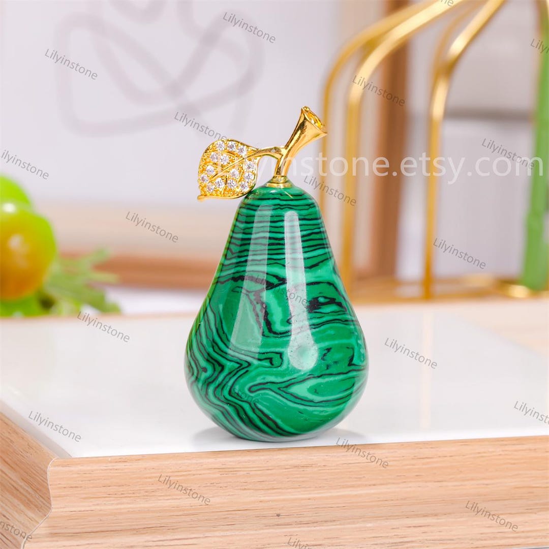 2 Inches, Small Crystal Pear Decor,gemstone Pear Carving,healing Reiki ...