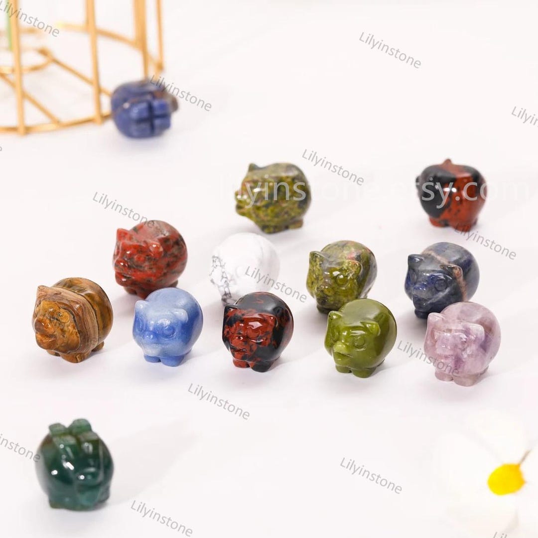 1 Inch, Mini Crystal Pig Figurine, Quartz Animal Decor ,crystal Carved ...