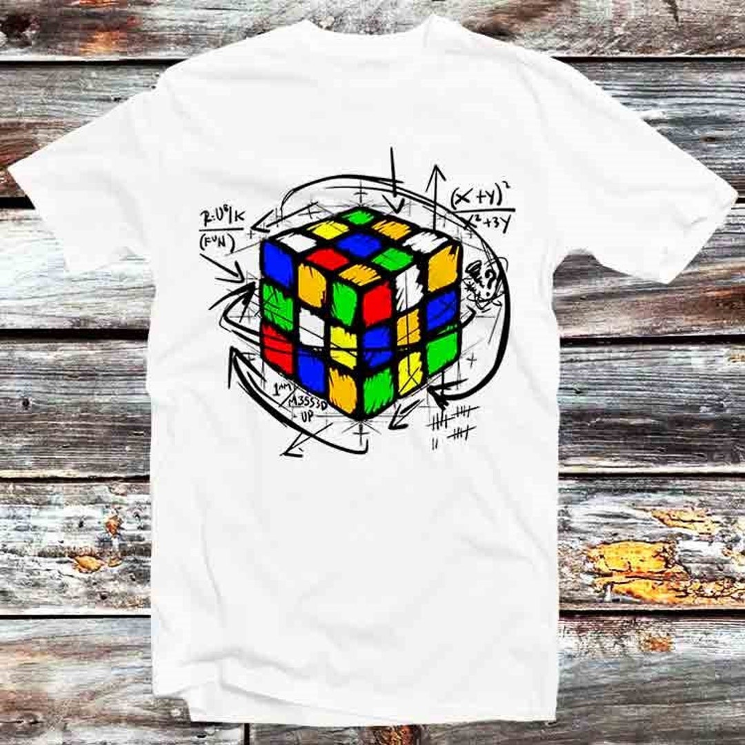 Rubiks Cube Solution Art Puzzle Algorithm T Shirt Vintage Retro Cool ...