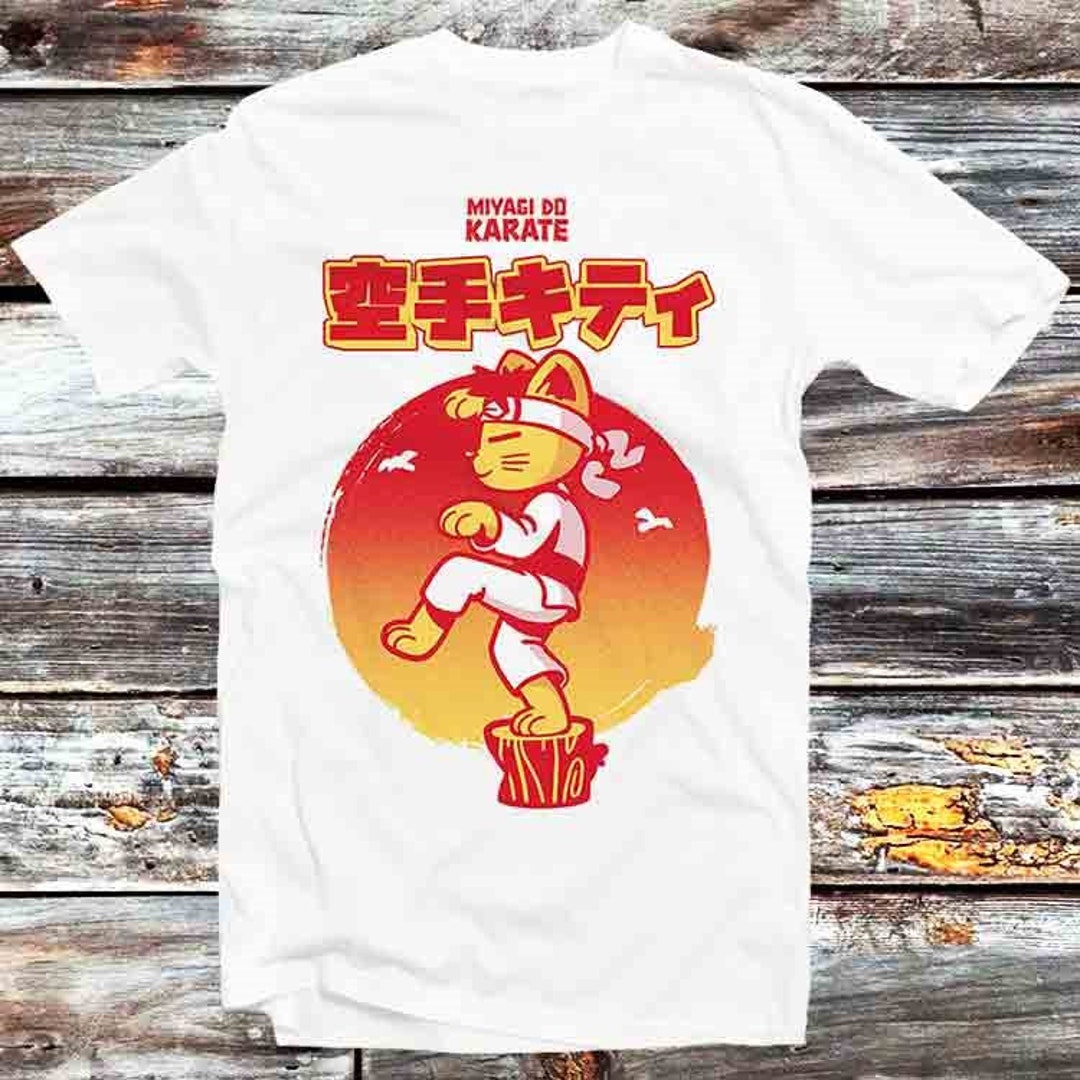 Karate Kid Miyagi Do Cat Kitty Kitten T Shirt Vintage Retro Cool Gift ...