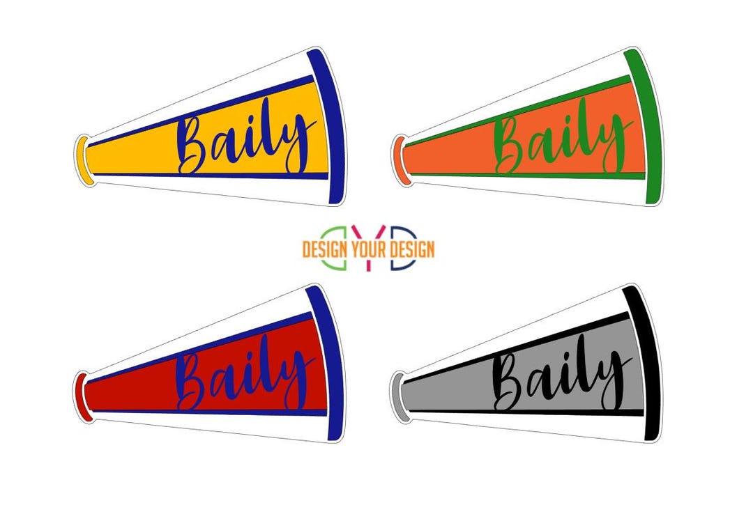 Cheer Megaphone Personalized Decal - Etsy