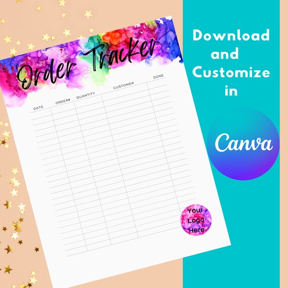Editable Order Tracker Template Edited in Canva color Melt | Etsy