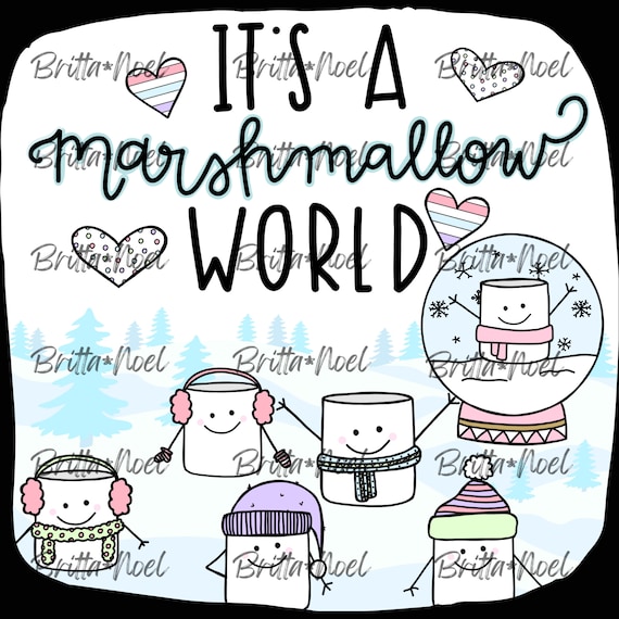 Marshmallow World Png File With Transparent Background Winter - Etsy