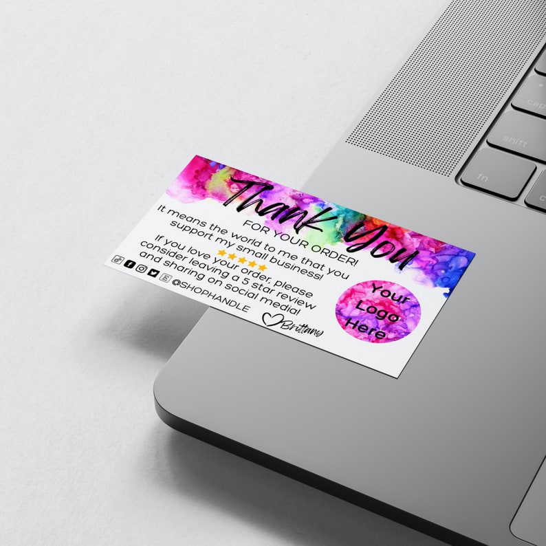 Editable Thank You Template Mailer Insert Printable Cards | Etsy