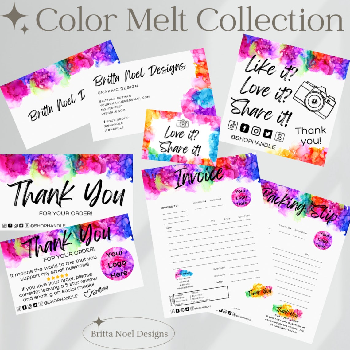 Editable Packing Slip Template Edited in Canva color Melt | Etsy