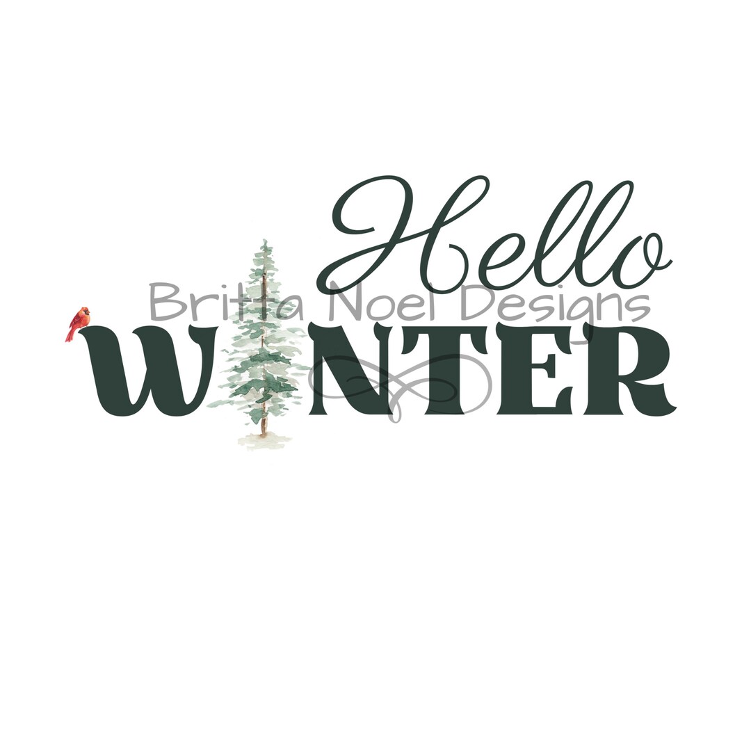 Hello Winter Png File With Transparent Background - Etsy