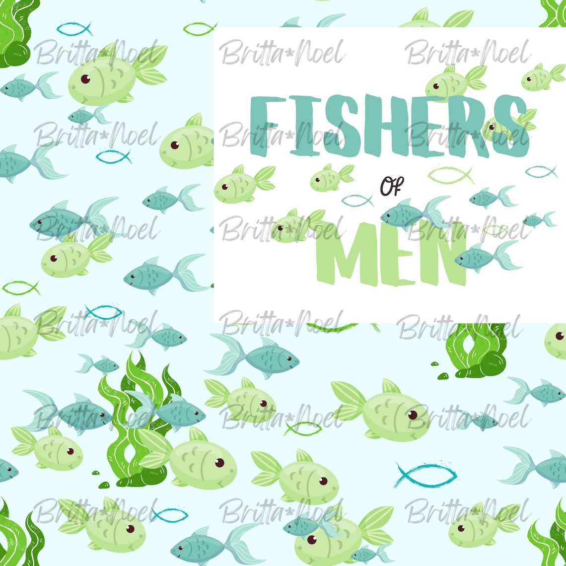 Fishers of Men Seamless Pattern With Sublimation PNG Included - Etsy